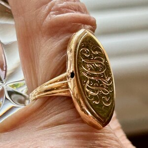 Vintage Monogram Ring Hybrid Hand-engraved Initials JHL Vintage 14K ...