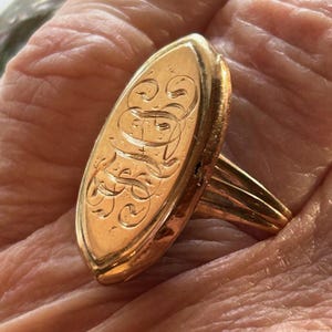 Vintage Monogram Ring Hybrid Hand-engraved Initials JHL Vintage 14K ...