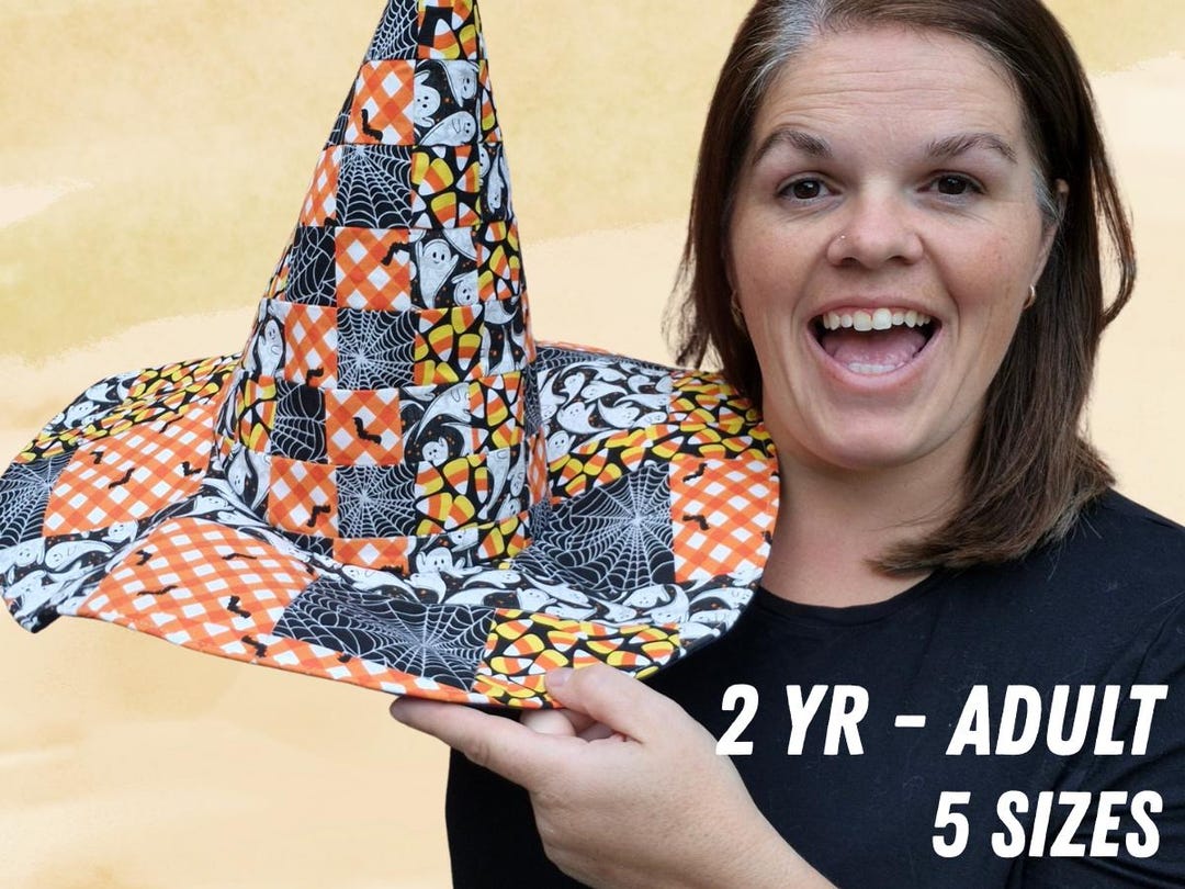 Witch Hat Sewing Pattern – 5 Sizes (toddler to Adult Men) – DIY ...