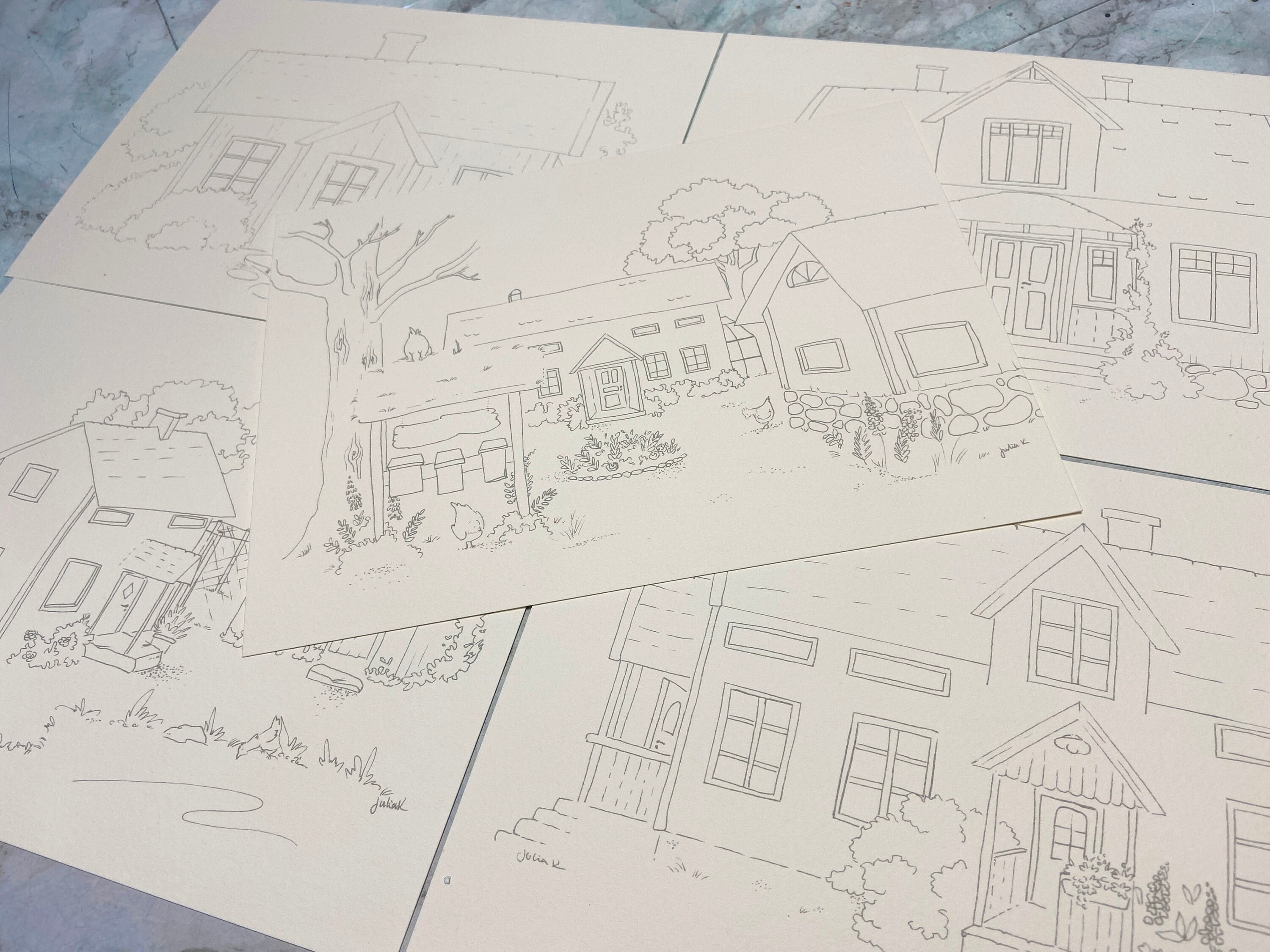Coloring Sheets Allmoge Design by Julia Källén - Etsy