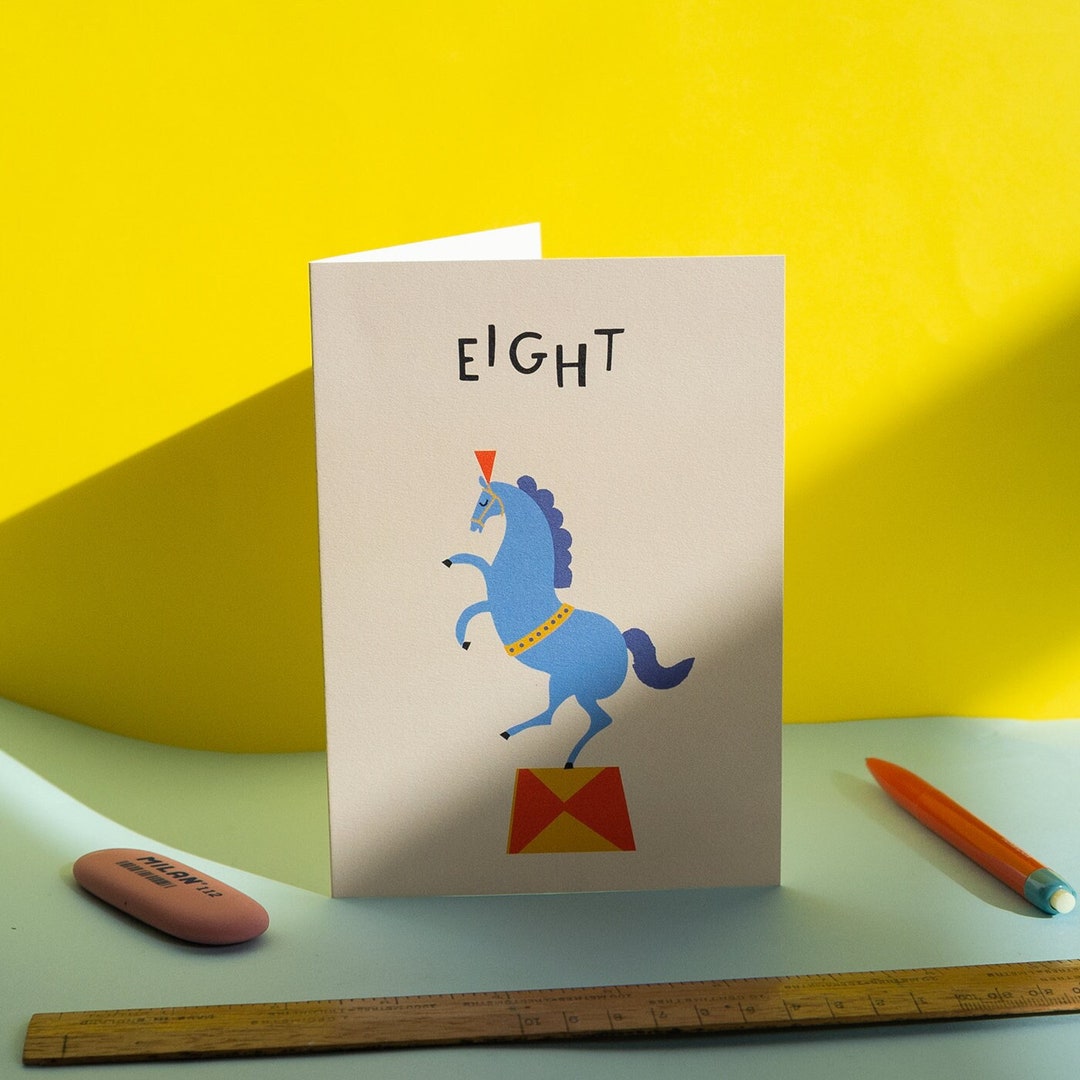 Circus Eight 8th Birthday Greeting Card Age Milestone Kids Animals - Etsy