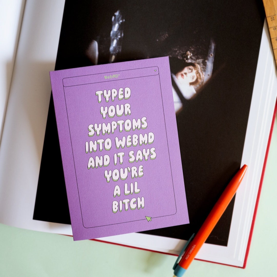 Webmd Greeting Card Funny Get Well Rude - Etsy