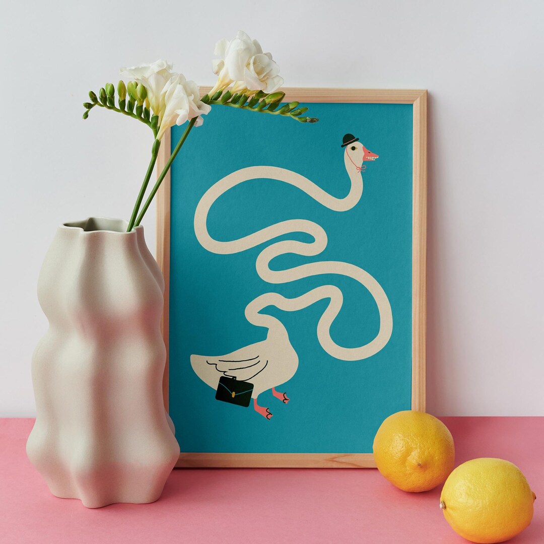 Silly Goose Art Print Funky Illustrated Animals Quirky - Etsy
