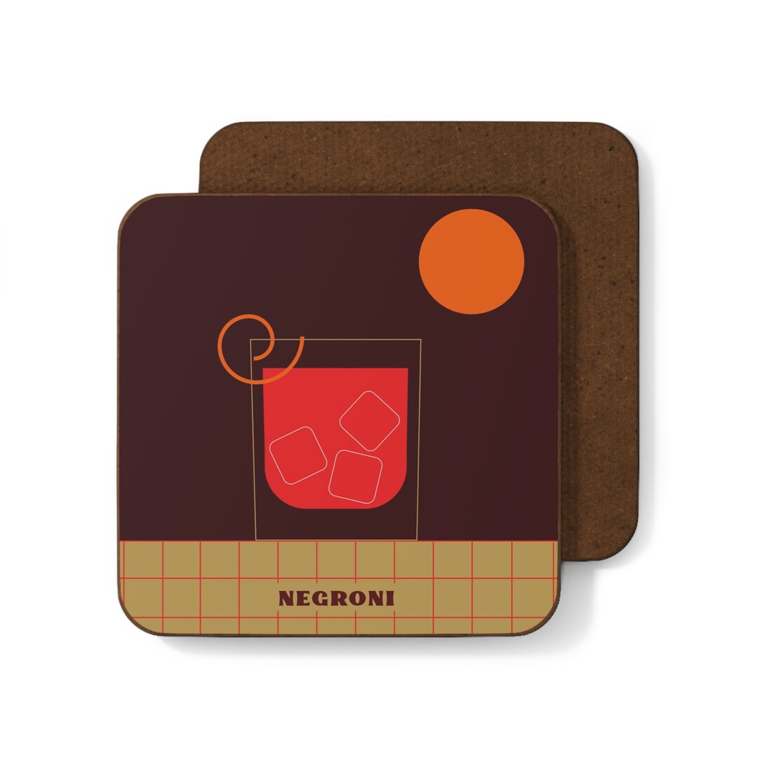 Negroni Coaster Set Minimal Cocktail Bar Man Cave Decor - Etsy UK