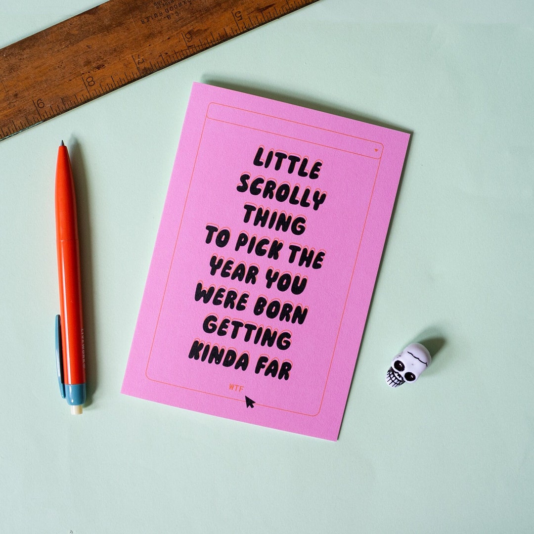 Scrolly Thing Card Funny Birthday IT Computer Geek - Etsy