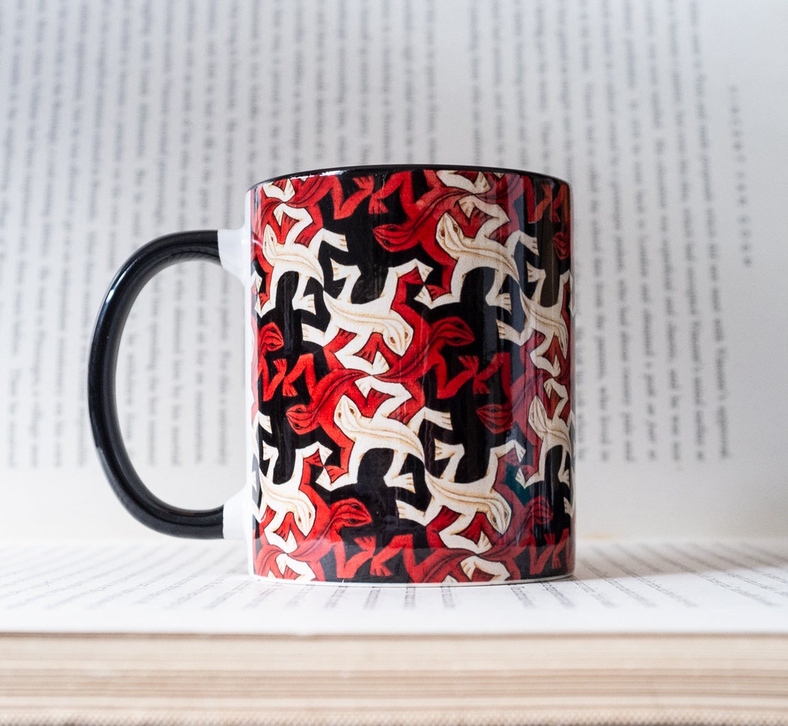 M.C. Escher Lizards Pattern Mug Graphic Op Art Tessellation - Etsy