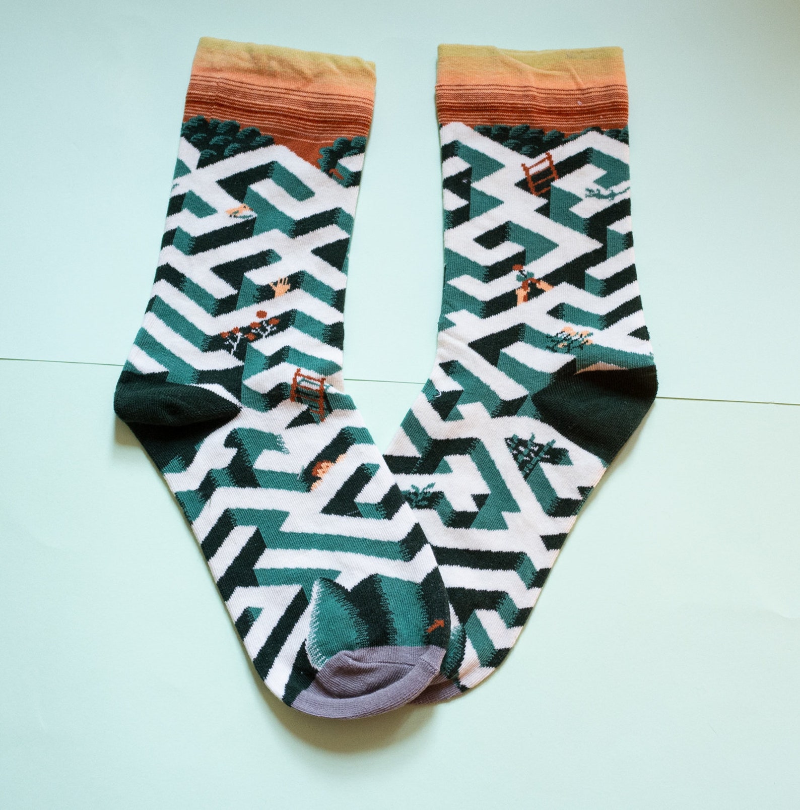 Vintage Style Socks Illustrated Romantic Antique Rabbit Floral - Etsy