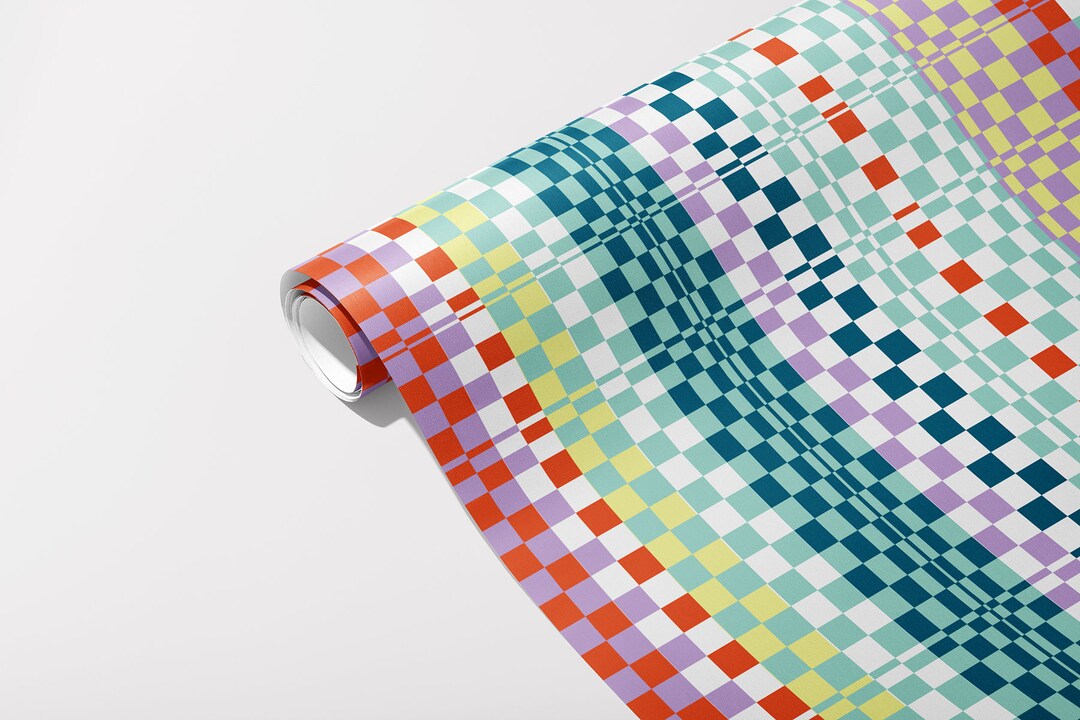 Funky Checkered Gift Wrap Wrapping Paper Checkerboard 90s Skater - Etsy