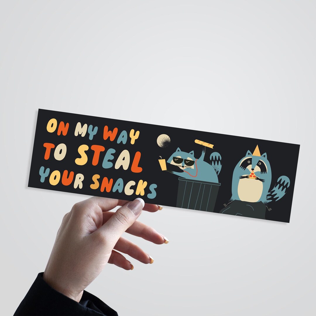 Raccoon Bumper Sticker Funny Steal Your Snacks - Etsy