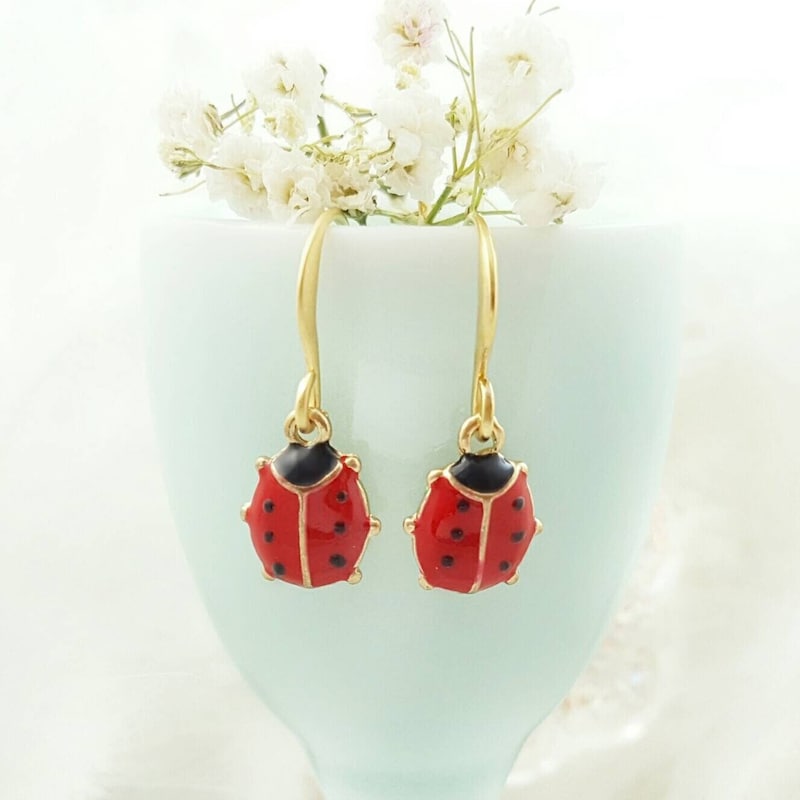 Hoop Lady Bug Earring - Etsy