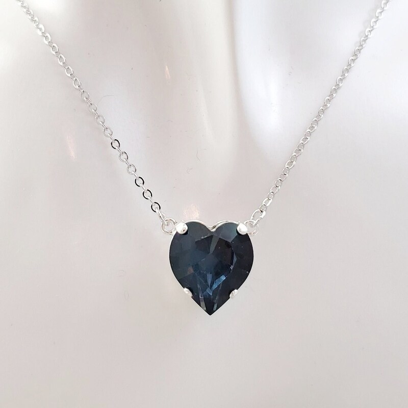 Blue Heart Necklace - Etsy