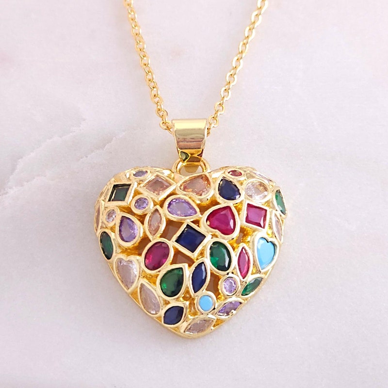 Women Big Heart Necklace - Etsy