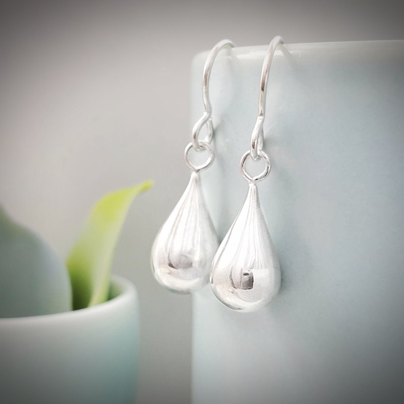 Silver Teardrop - Etsy