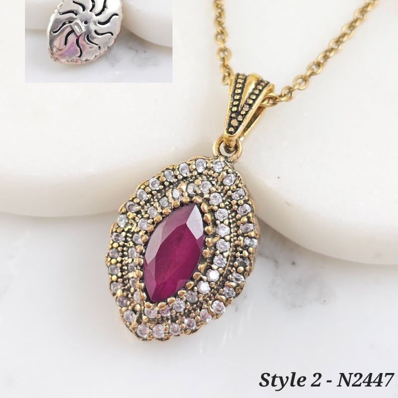 Ruby Necklace Vintage - Etsy