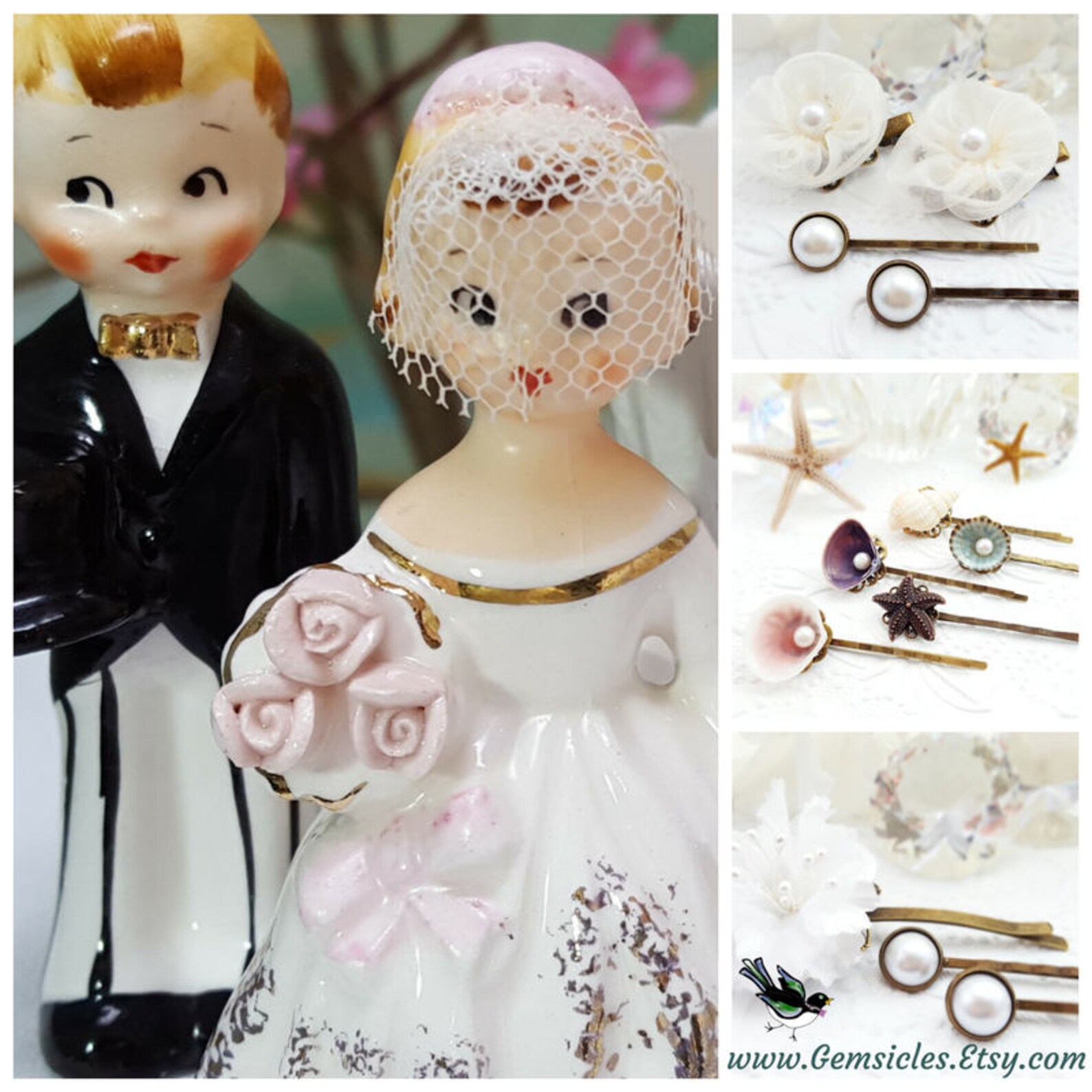 Starfish Hair Comb Rose Gold Beach Wedding Hair Accessories - Etsy