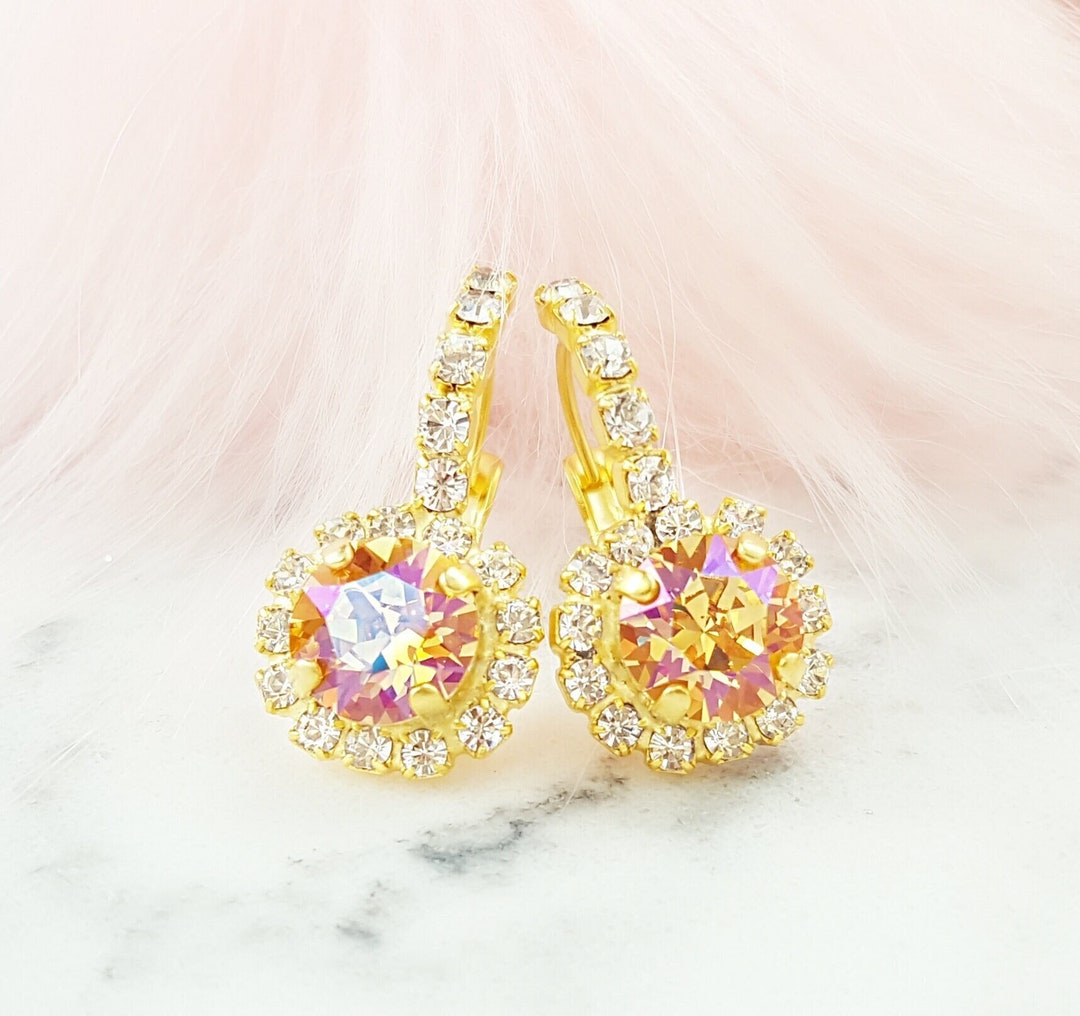 Astral Pink Amethyst Fuchsia Long Drop Earring, Dangle Premium ...