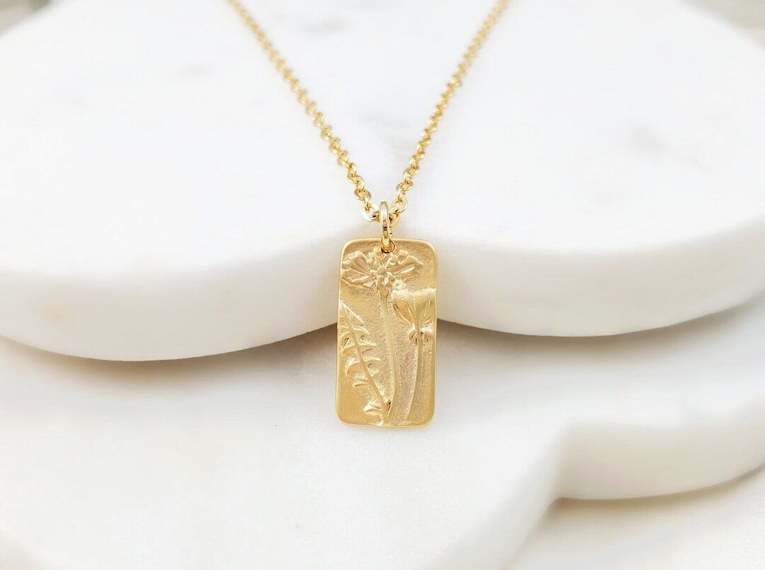 Matte Gold Wild Flower Necklace Wildflower Pendant, Goldfilled Floral ...