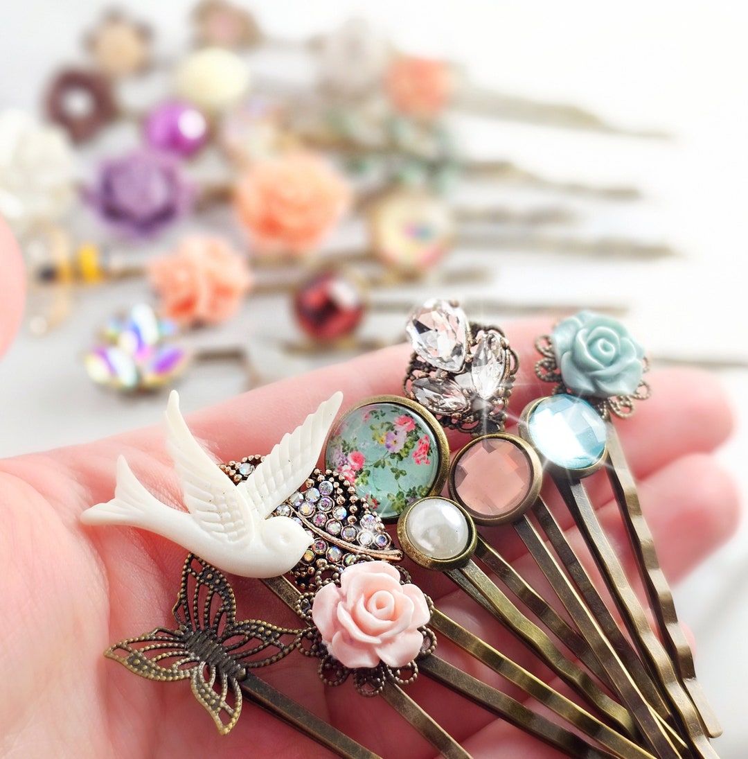 Bobby Pin GRAB BAG Custom Hairpin Set Choose Your Color, Floral ...