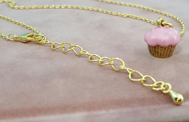 CUPCAKE NECKLACE GOLD Little Baker Necklace Gift, Bakering Gift for ...