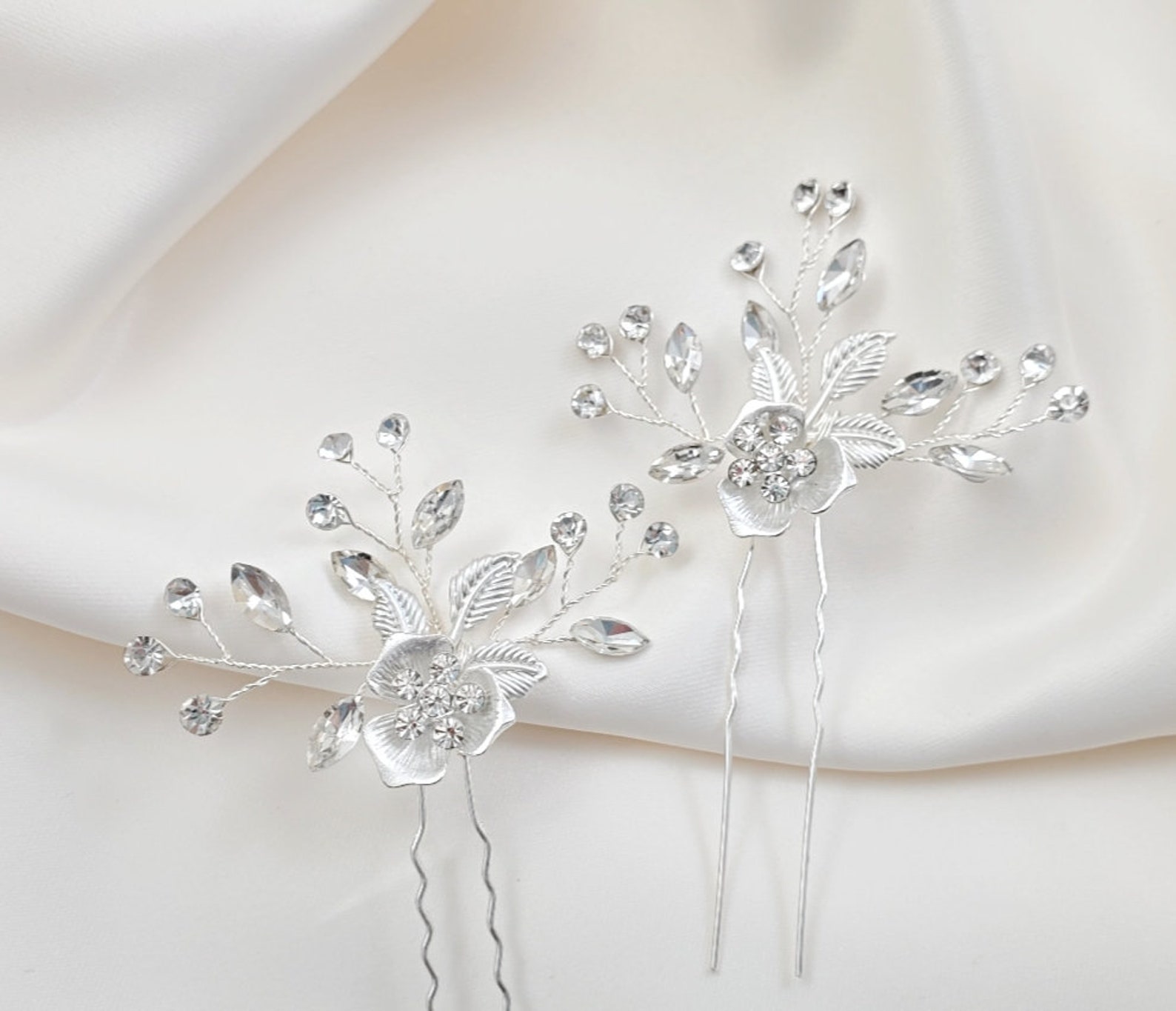 SILVER Crystal Jeweled Haircomb or Rose Gold Rhinestone Hair Comb ...