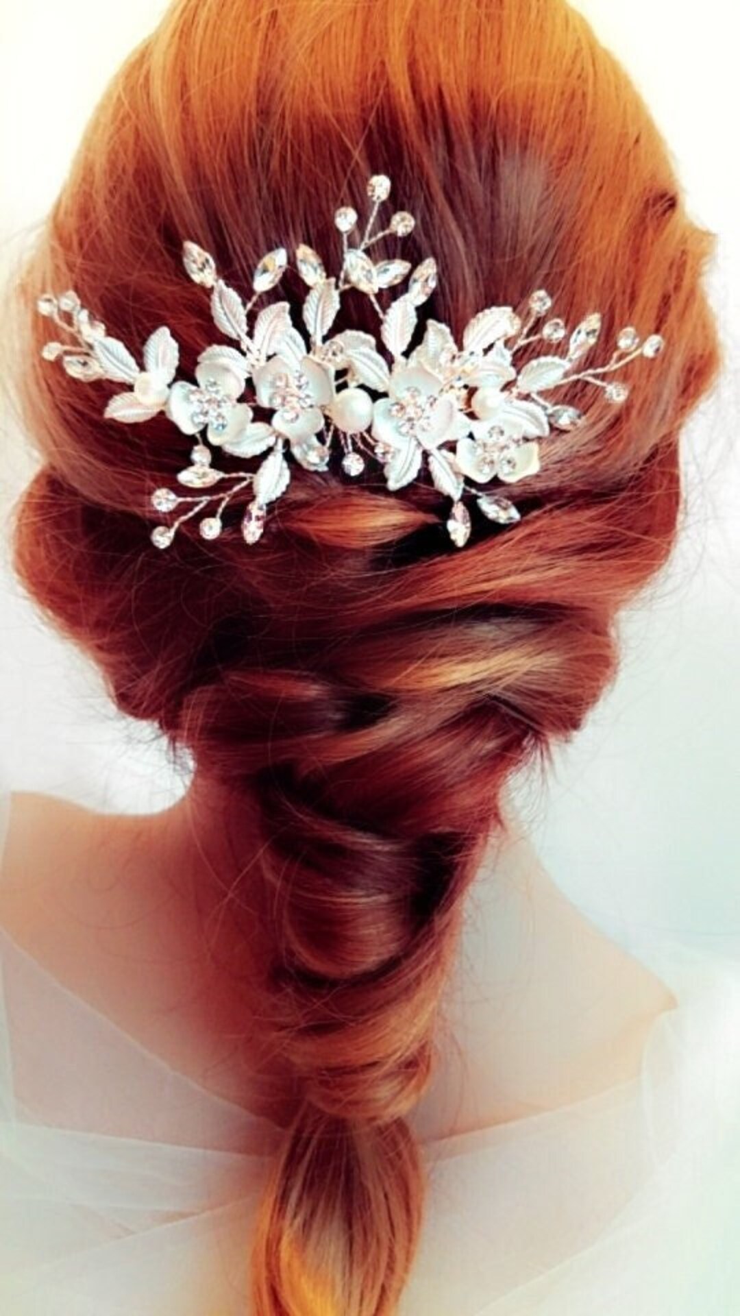 SILVER Crystal Jeweled Haircomb or Rose Gold Rhinestone Hair Comb ...