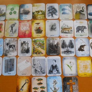 Vintage Lenormand Cards, 36 Divination Cards, Printable Fortune Telling ...
