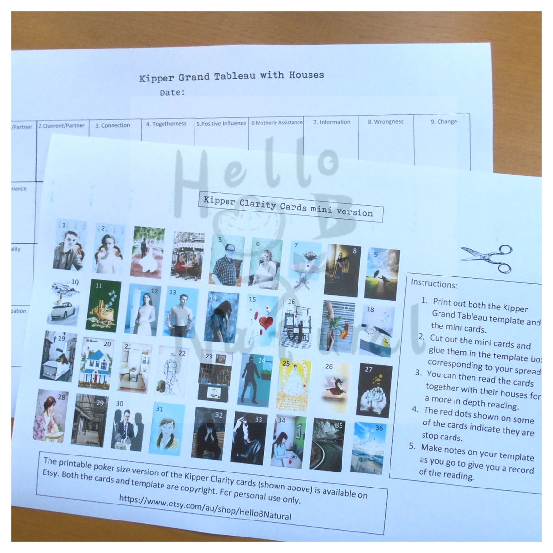 Kipper Grand Tableau Printable PDF Template and Mini Cards - Etsy