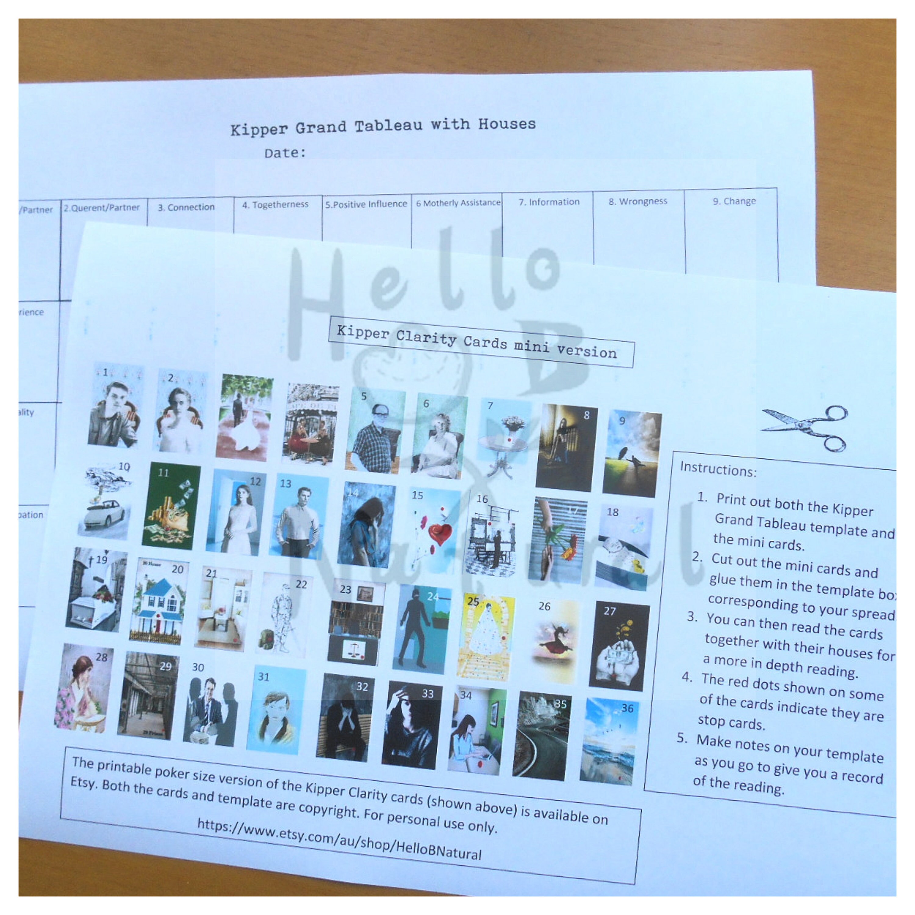 Kipper Grand Tableau Printable PDF Template and Mini Cards, Grand ...