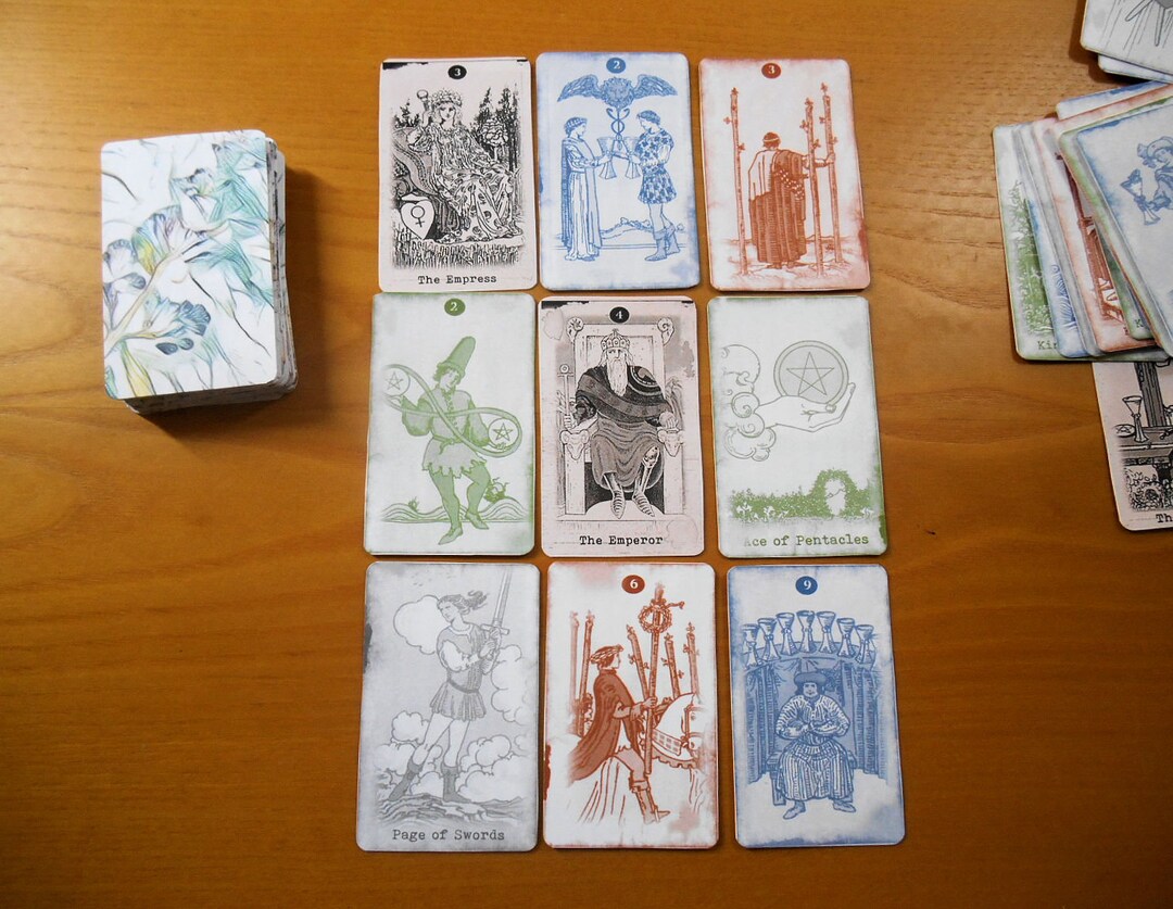 Elemental Tarot, Colour Coded Elements, Bridge Sized Cards, Borderless ...
