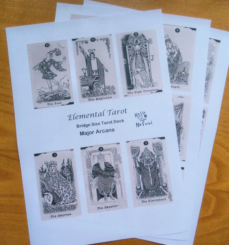 Elemental Tarot, Colour Coded Elements, Bridge Sized Cards, Borderless ...