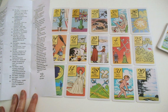 Old Gypsy Fortune Telling Printable Cards 36 Card Deck - Etsy