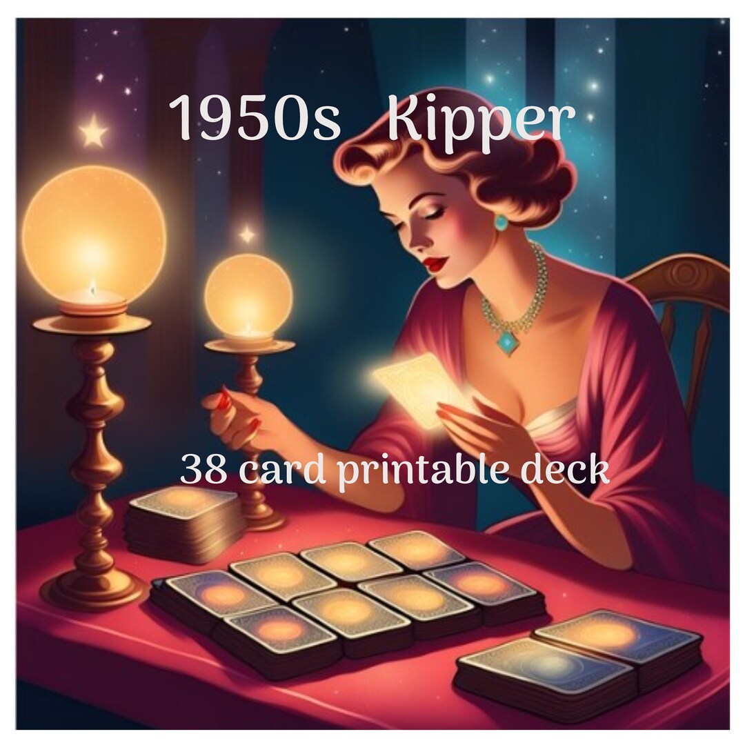 1950s Kipper Card Deck, Printable Deck, 38 Cards, 4 Backing Choices. - Etsy