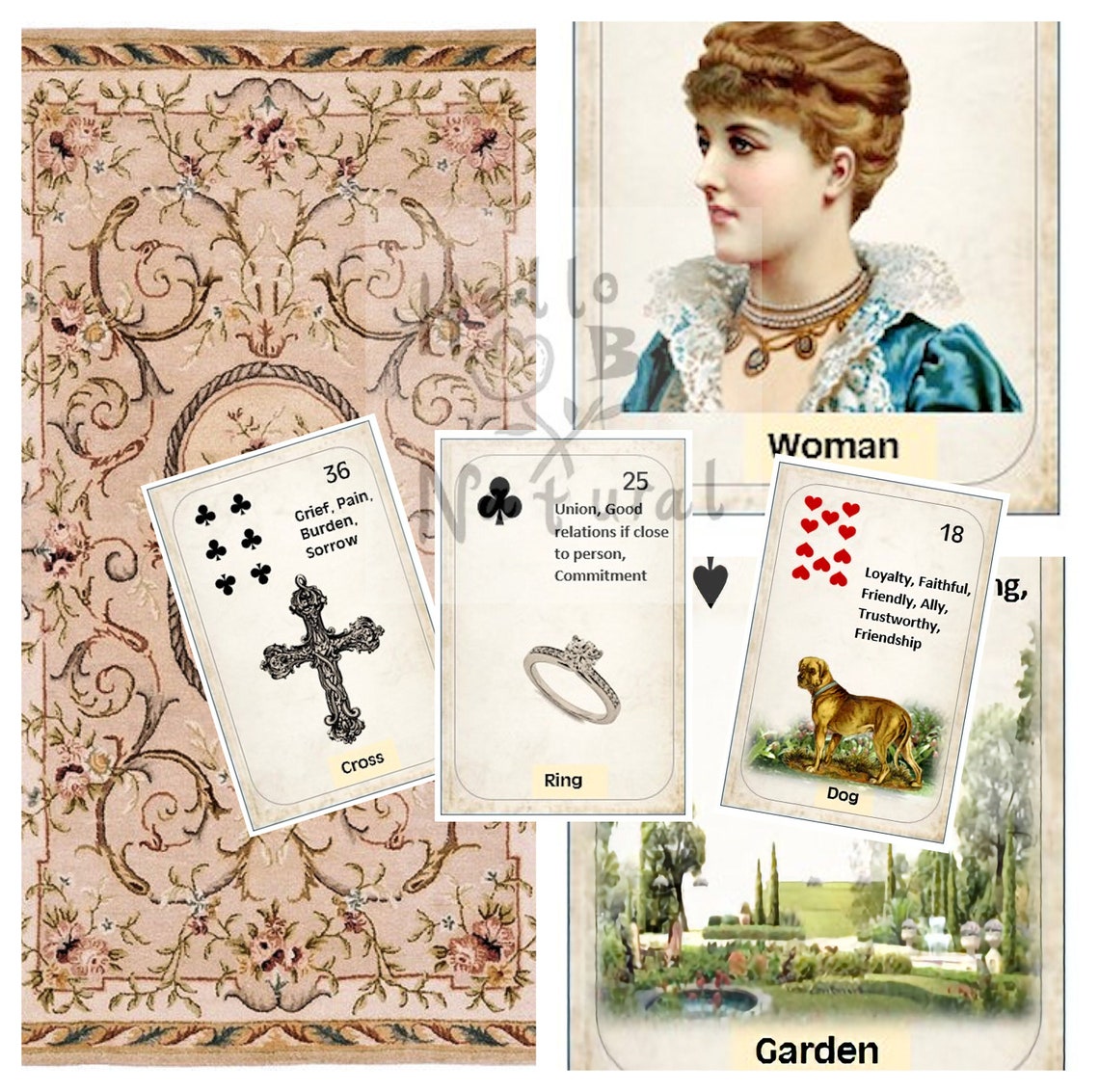 Classic Lenormand Card Deck, 36 Card Deck, Printable Cards, Original ...