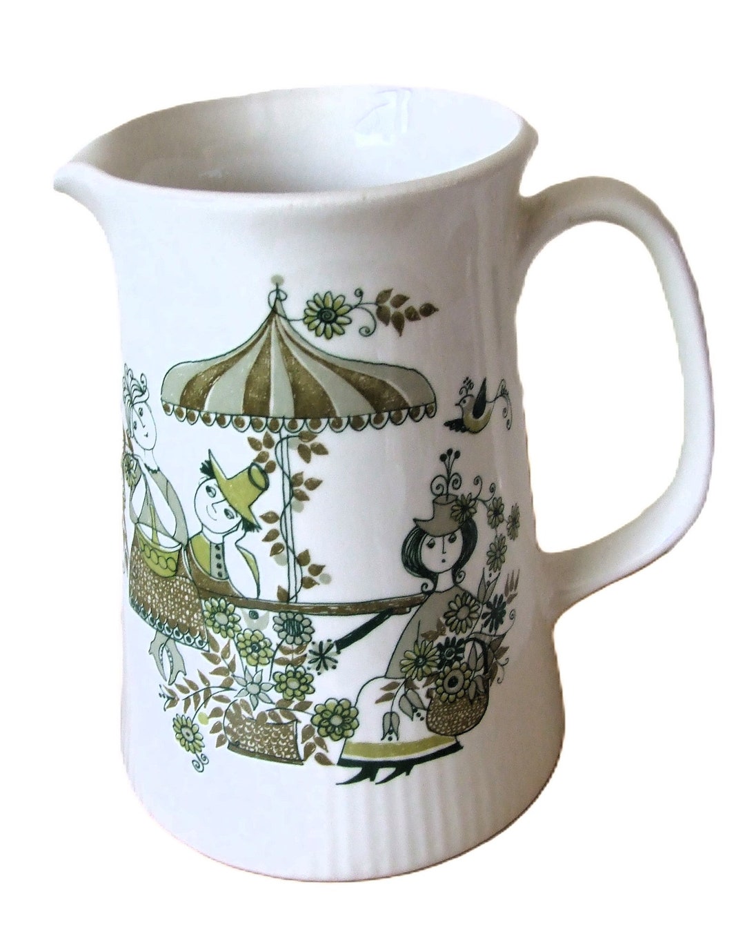 Norwegian Figgjo Flint Turi Design Market Pattern Porcelain Large Jug ...