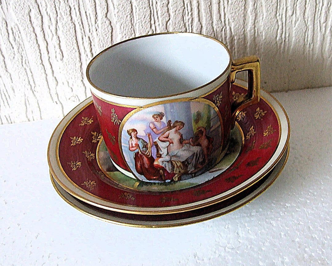 Vintage Royal Vienna Beehive Mark Trio Tea Set Cup Saucer and Side ...