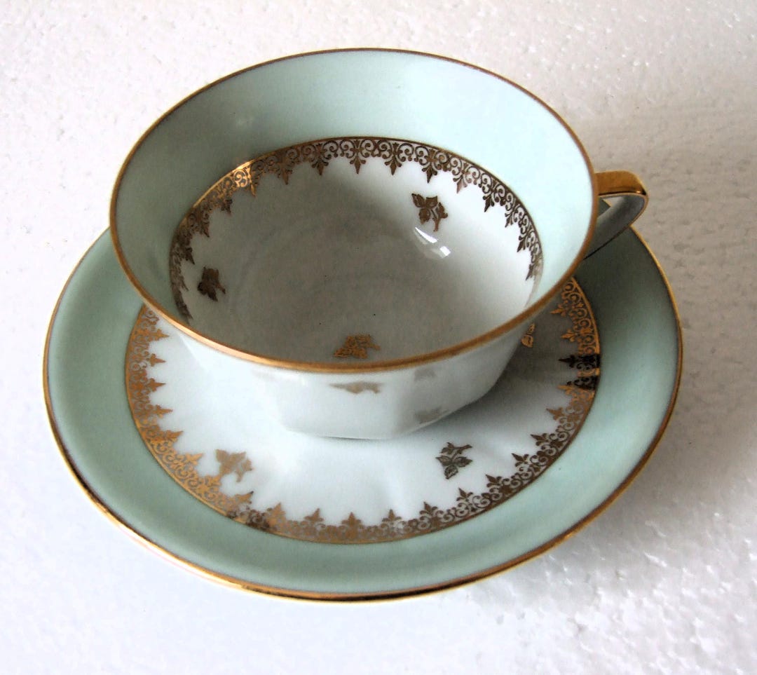 French Fine Bone China Limoges Porcelain Tea Set Cup and Saucer - Etsy