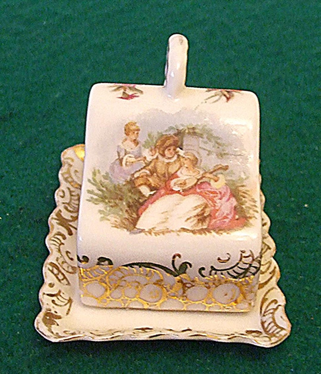 Antique Dresden 1899 Very Rare Crested Rectangular China Butter Dish ...