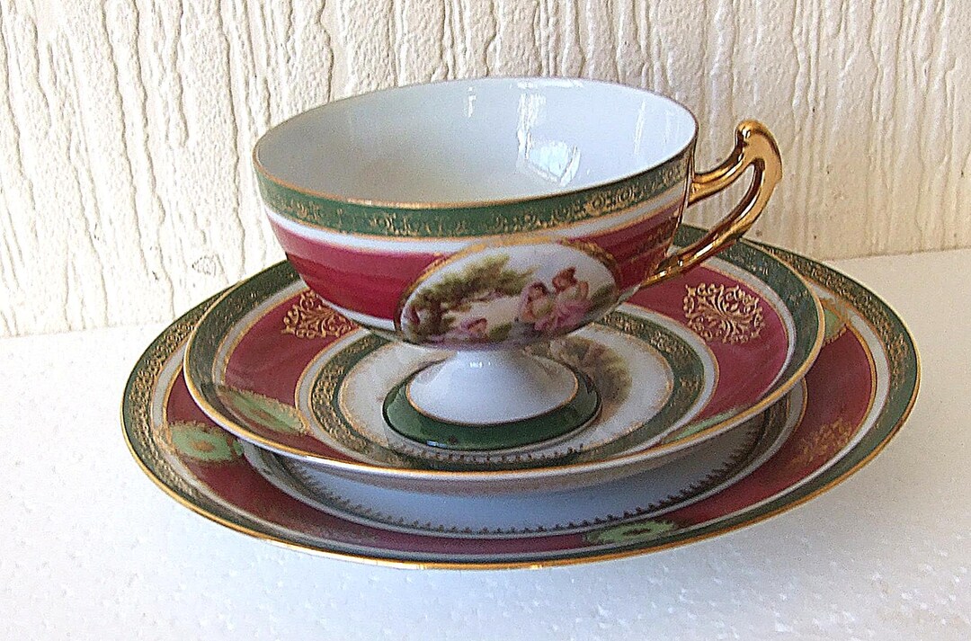 Art Deco Epiag Beehive Mark Royal Czechoslovakia High Footed Red ...