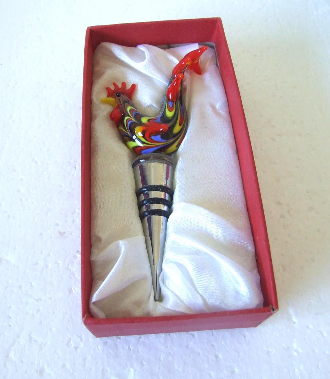 Vintage Murano Rooster Glass Bottle Stopper in Original Box No Lid - Etsy