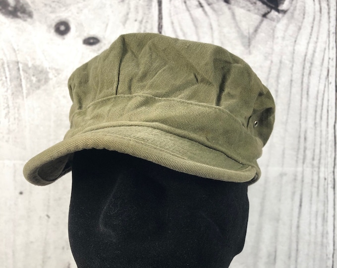 Original WW2 1940s US Army HBT Short Bill Utility Fatigue Cap Hat M41 ...
