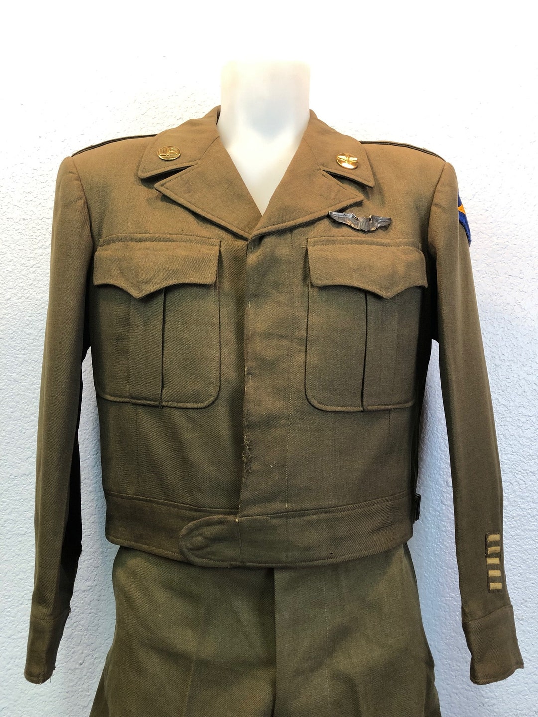 U.S. AAF WW2 1940's Ike OD Wool Field Jacket Rare Far East Air Force ...