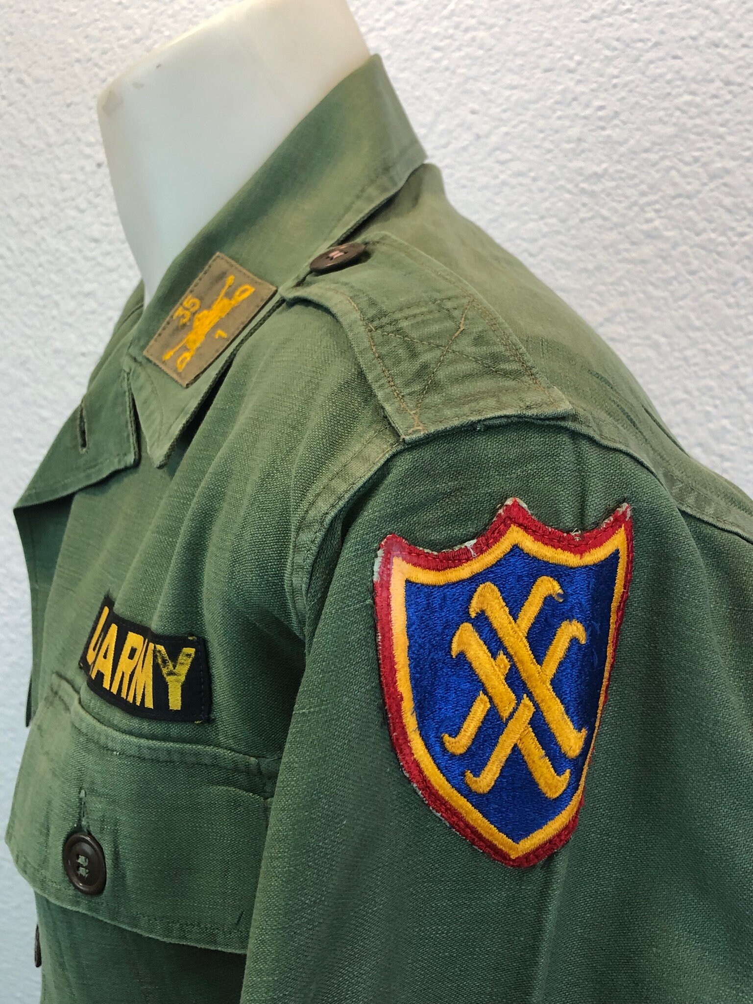 U.S. Army 50s Korean War Era GI OG-107 Cotton Sateen Utility Uniform ...