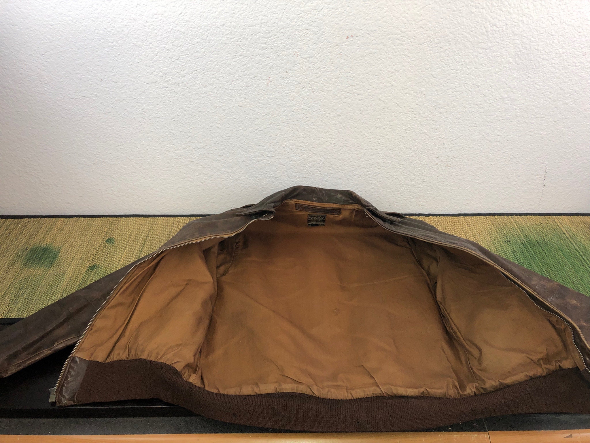 Vintage WW2 Type A-2 Flight Jacket 1942 Aero Co Leather Officer Worn ...