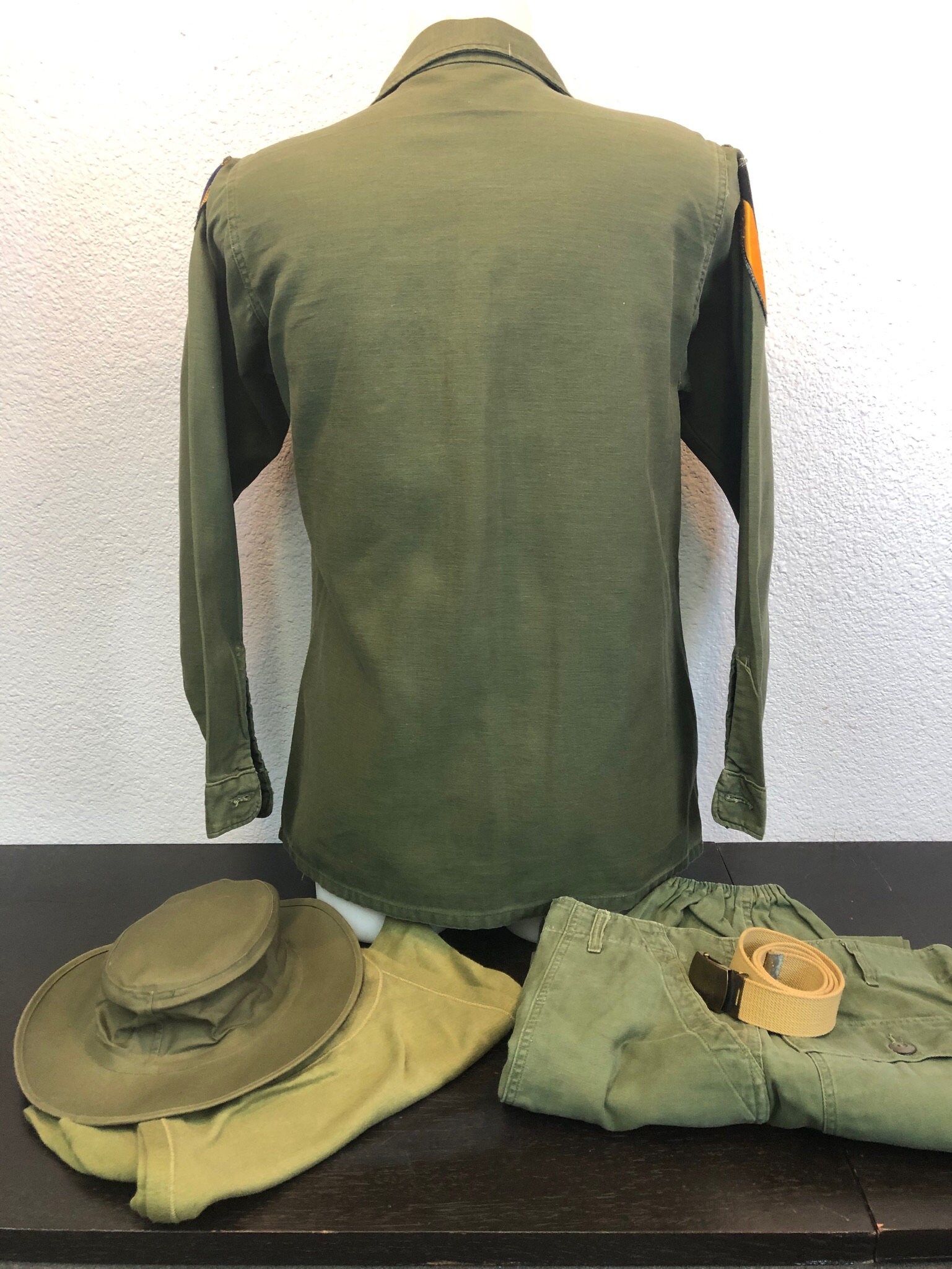 US Army 1968 Vietnam War OG-107 1st Cav Airborne Named Officer Shirt ...