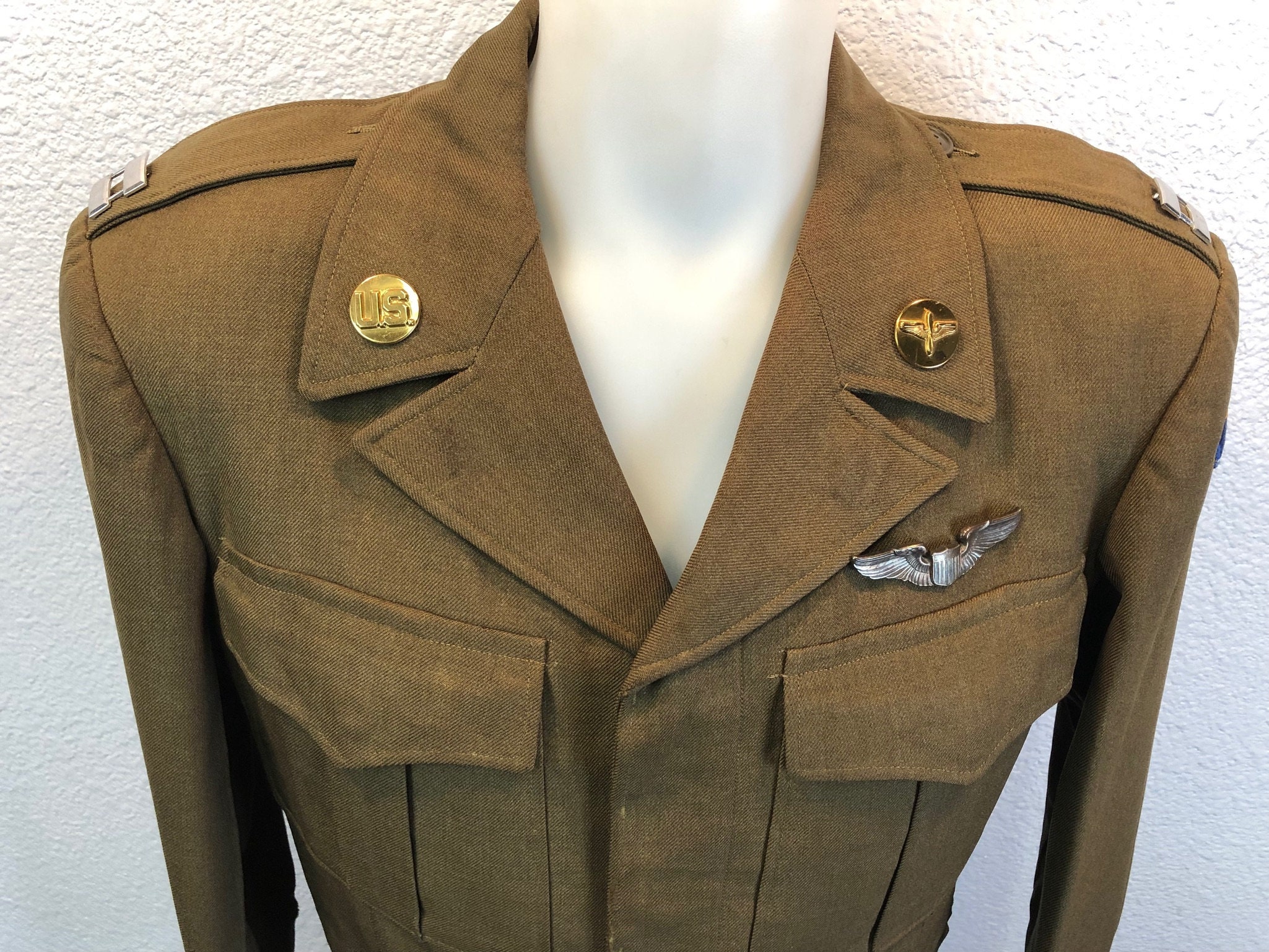 U.S. AAF WW2 1940's Ike OD Wool Field Jacket Rare Far East Air Force ...