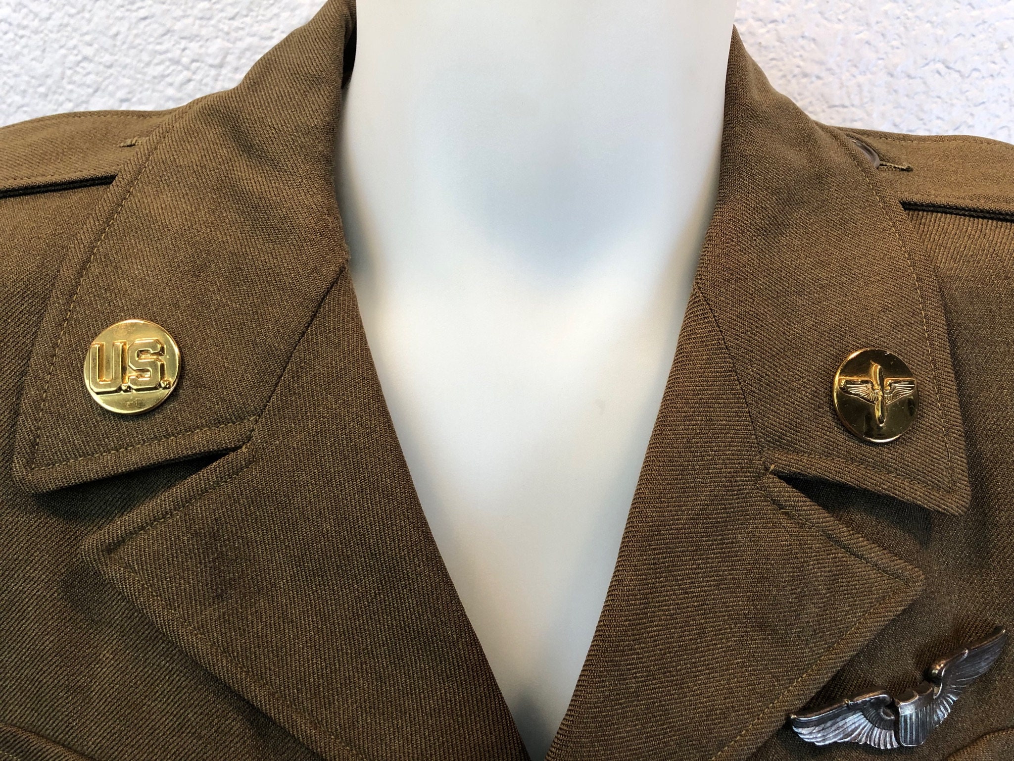 U.S. AAF WW2 1940's Ike OD Wool Field Jacket Rare Far East Air Force ...