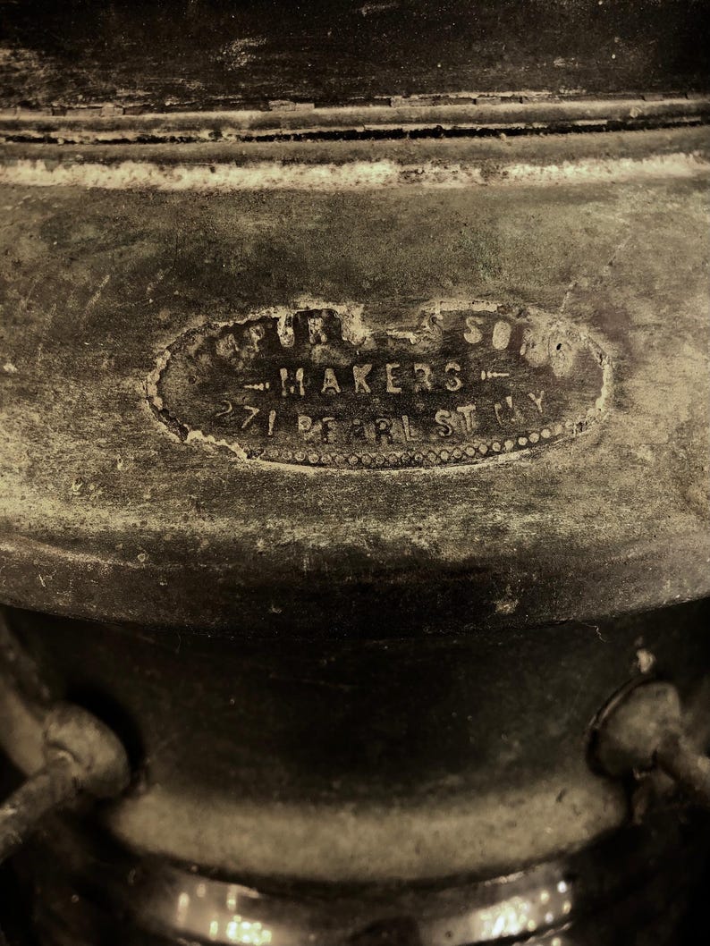 WM Porter and Sons Ship Lantern Huge Nautical Brass Marine Lamp New York 271 Pearl St NY - Etsy