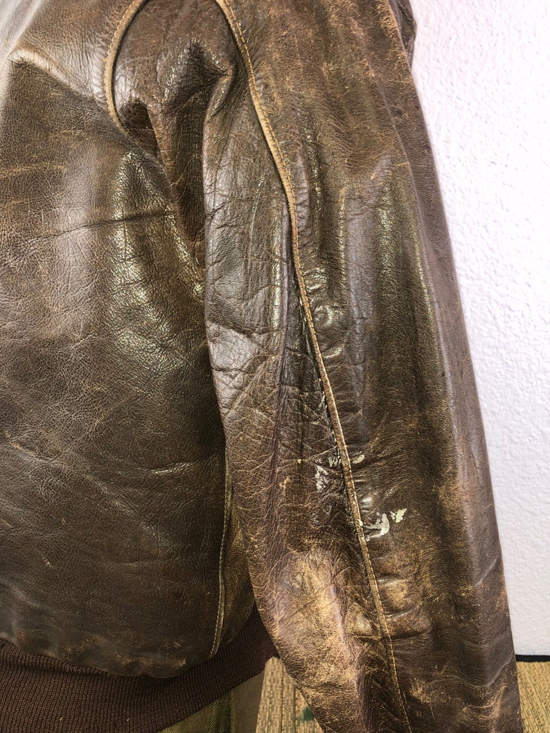 Vintage WW2 Type A-2 Flight Jacket 1942 Aero Co Leather Officer Worn ...