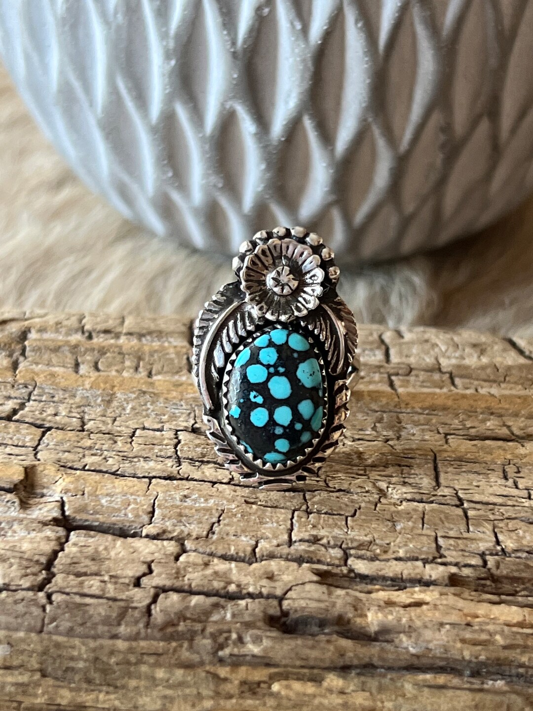 Women's Spider Web Turquoise Ring; Sterling Silver, Handmade ...