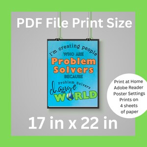 Problem Solvers Classroom Poster Digital Download Classroom Decor Math ...
